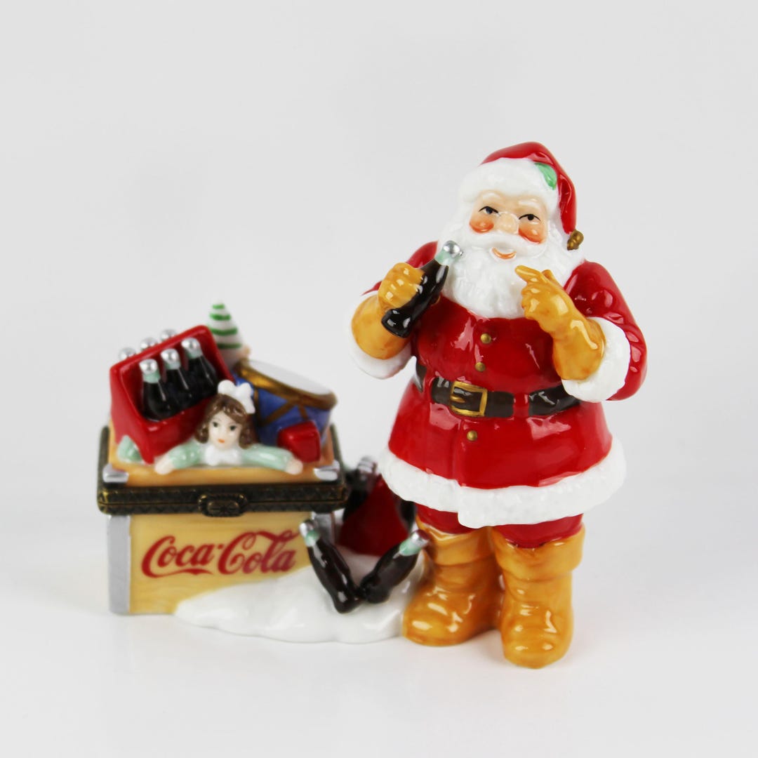 Vintage PHB Ceramic Trinket Box Cannon Falls Santa Coca Cola Toy Box ...