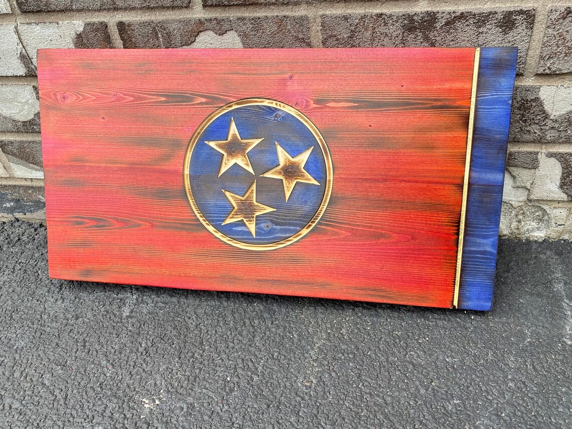 The Tri-star Flag Tennessee State Flag American Flag Wall - Etsy