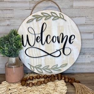 Welcome Sign Farmhouse Style Rustic Home Decorwood Laser | Etsy