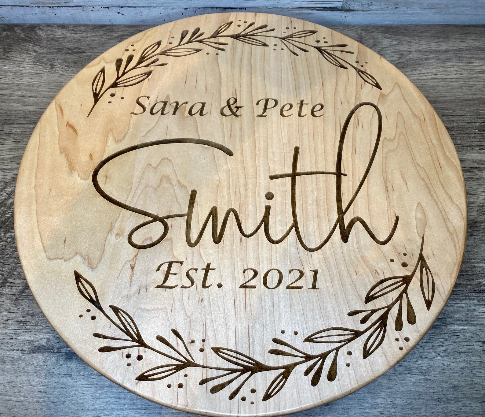 Laser Engraved Maple Lazy Susan, Tree of Life, Wedding Gift - Etsy