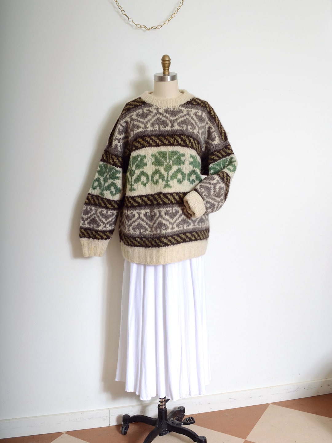 Vintage 70s/80s Super Chunky Knit Wool Pullover Sweater / Made in ...