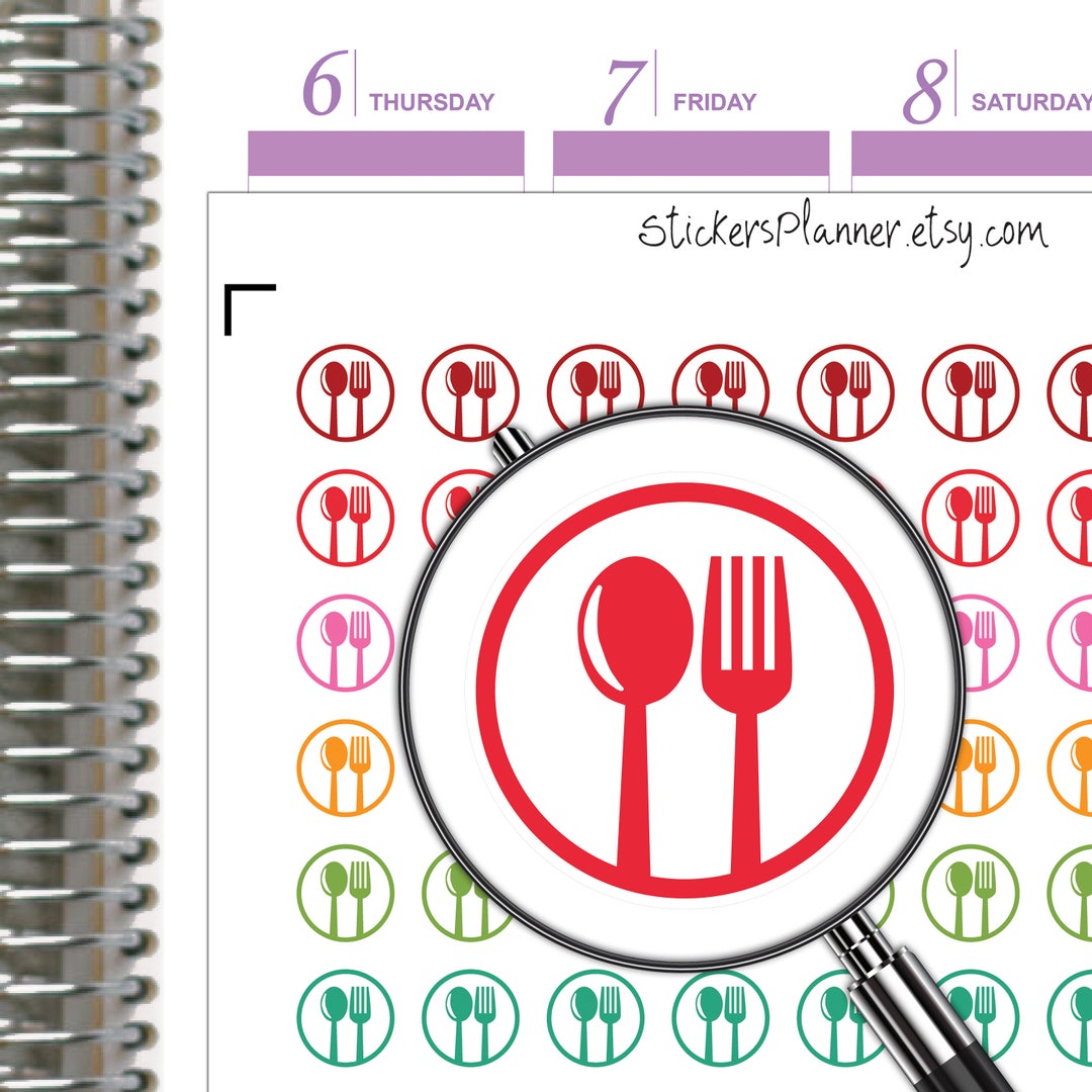 Lunch Stickers Planner Food Icons Dinner Erin Condren Happy Planner ...