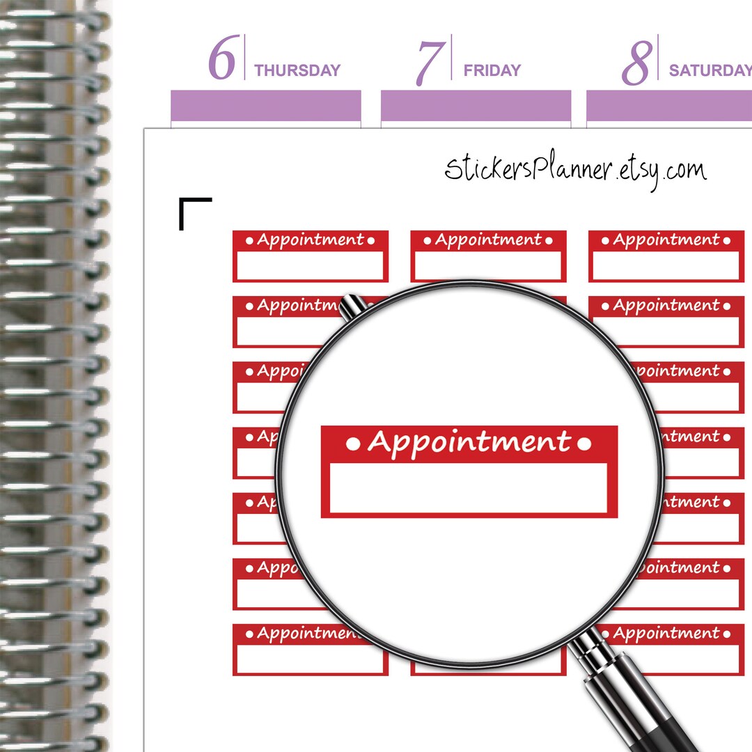 Red Box Appointment Stickers Planner Erin Condren Reminder Functional ...