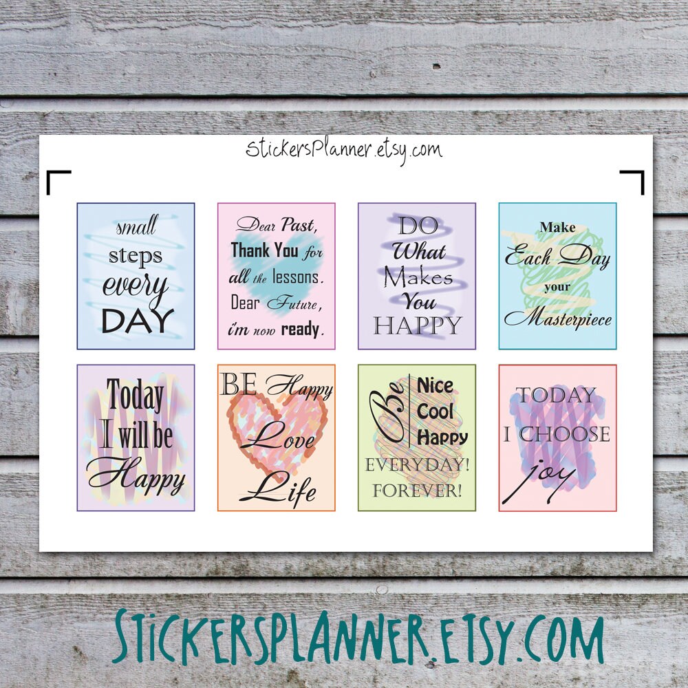 8 Inspirational Stickers Labels Motivational Planner Journal Calendars ...