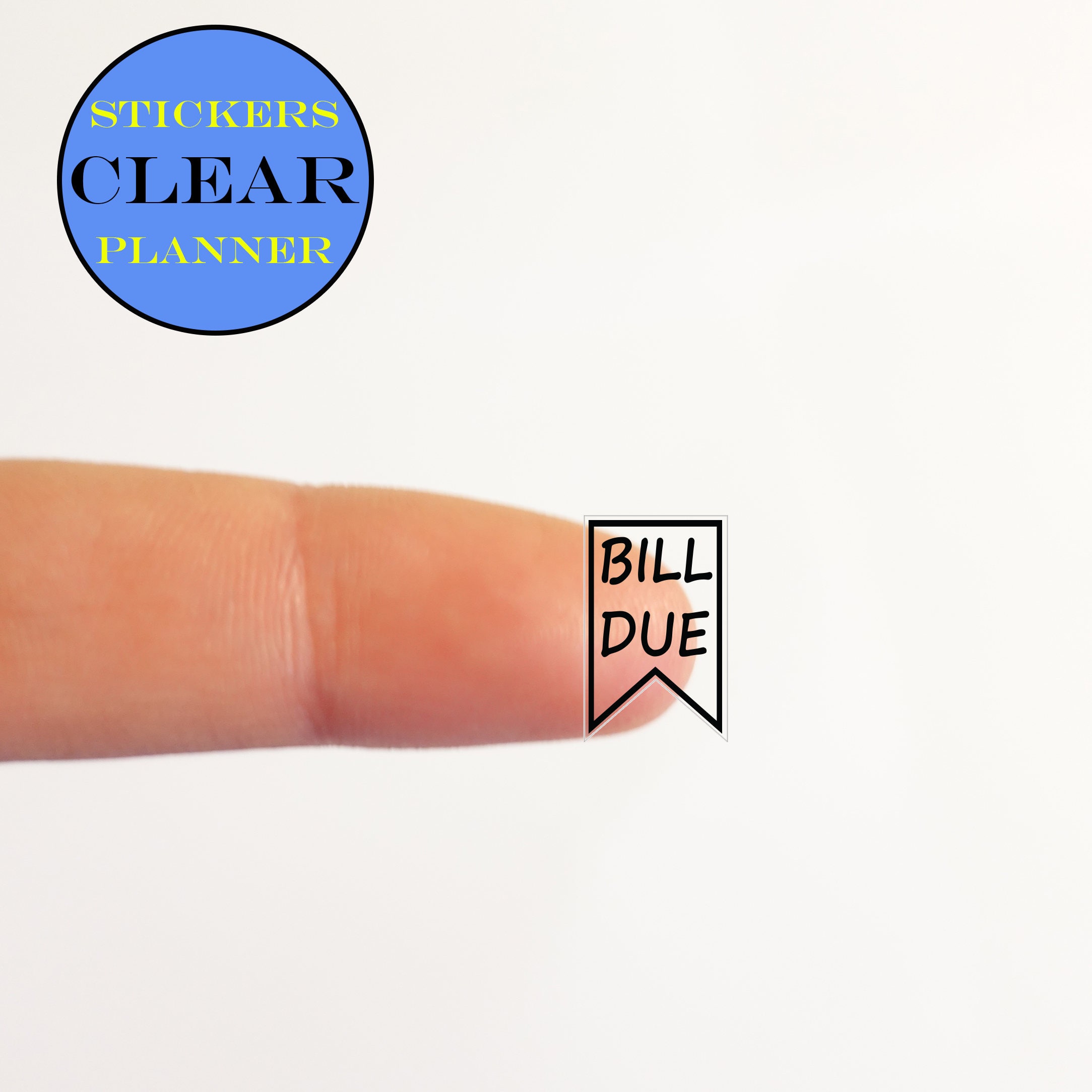 CLEAR Mini Flags Bill Due Stickers Icons Planner Erin Condren Planning ...