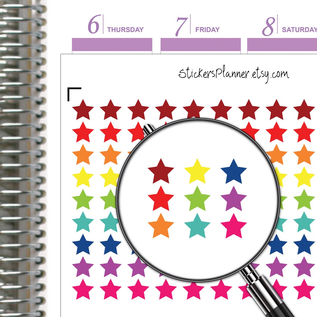 Rainbow Mini Stars Planner Stickers Erin Condren Label Stars Icon ...