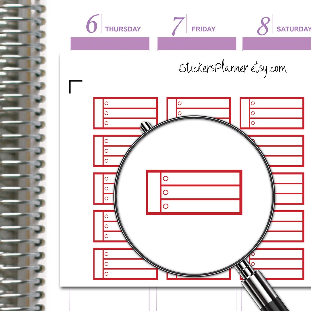Check Box Stickers Check List Planner Quarter Boxes Stickers Quarter ...