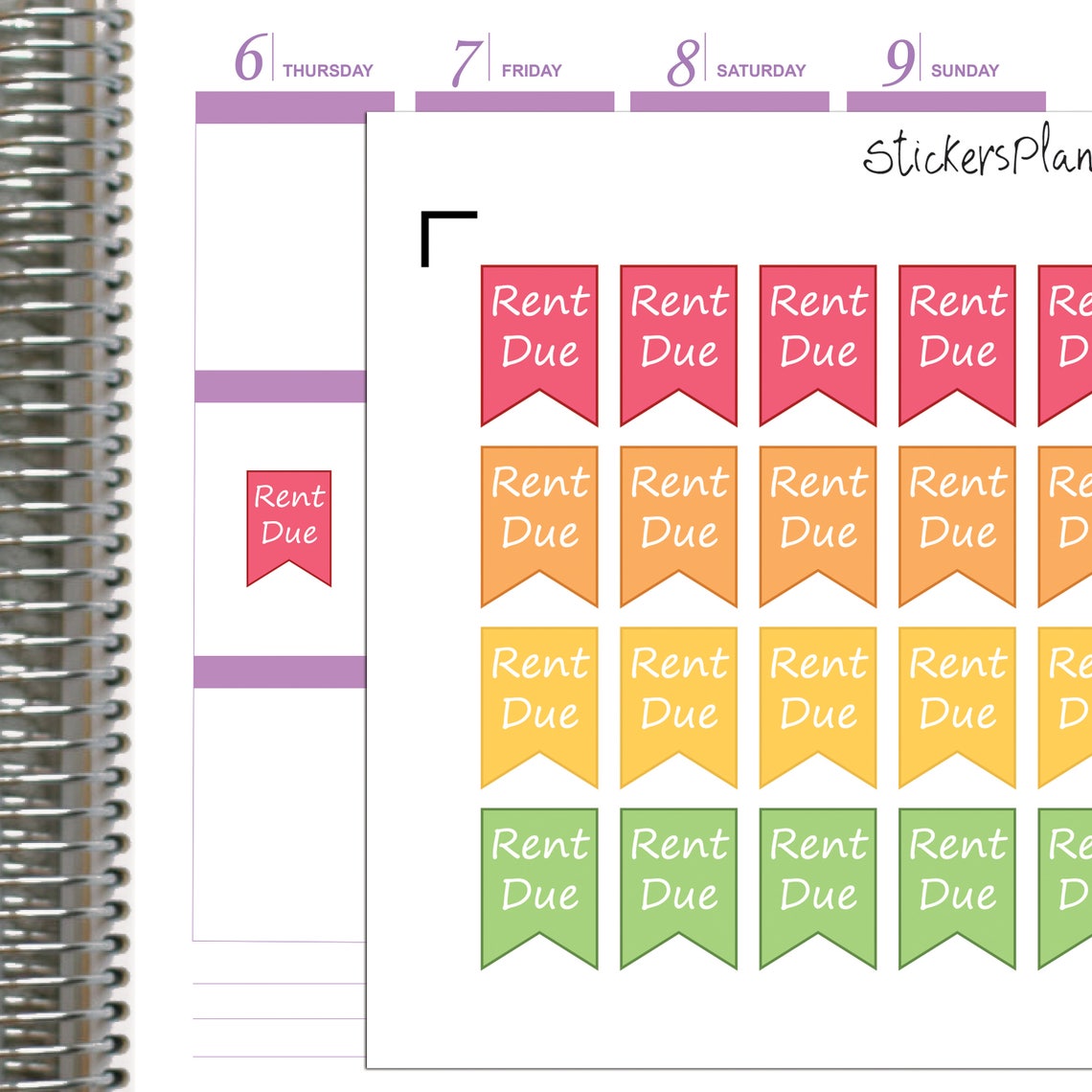Rent Due Stickers Planner Erin Condren Happy Planner House Stickers ...