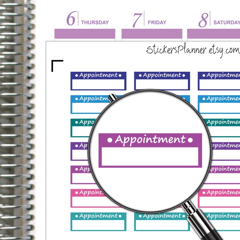 Appointment Box Stickers Planner Erin Condren Functional Happy Planner ...