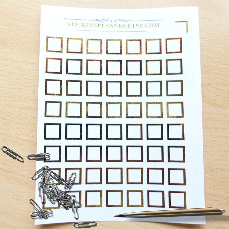 Foil Check Boxes Box Checklist Planner Stickers Foiled Mini Square ...