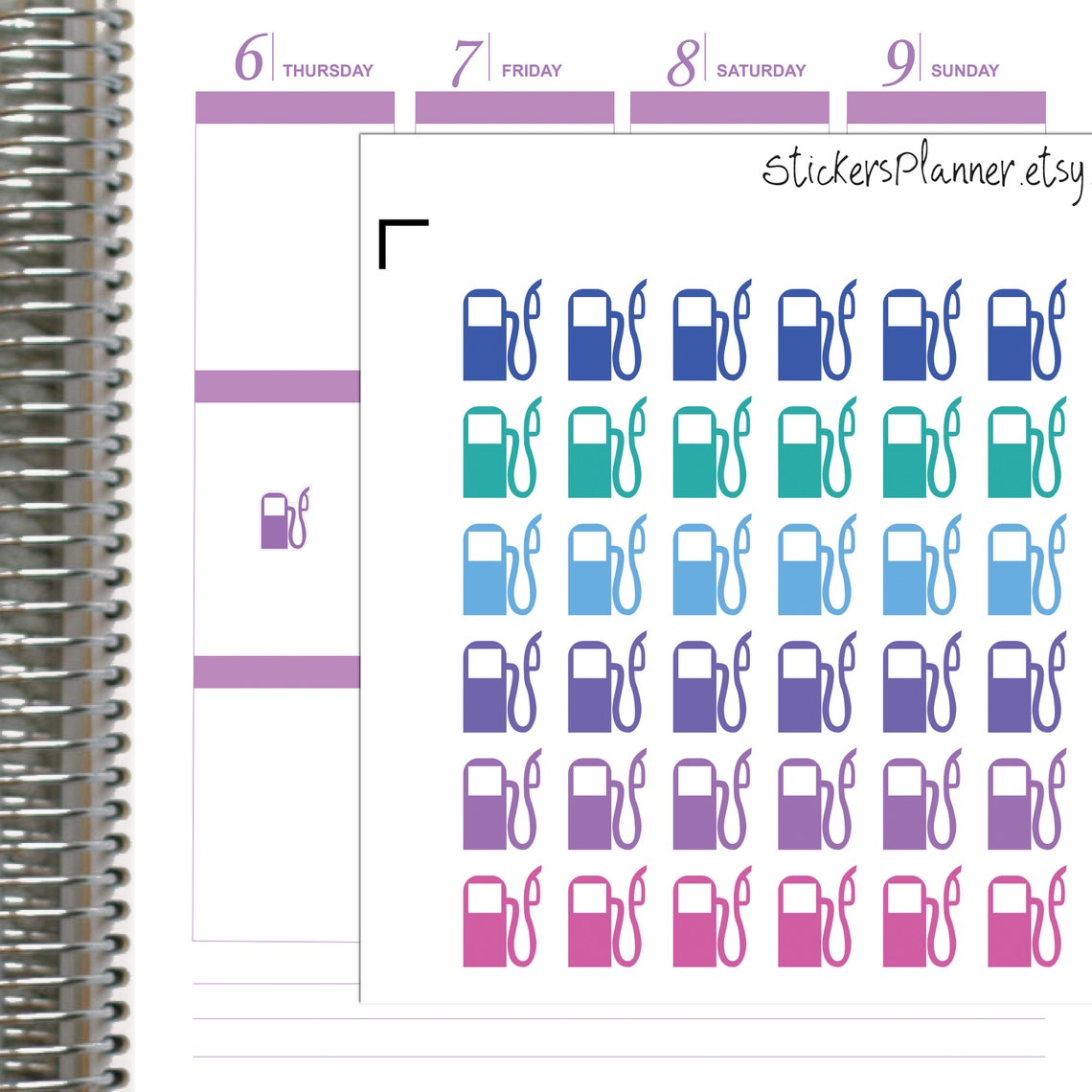 Fuelling Filling Gas Station Planner Stickers for Erin Condren - Etsy