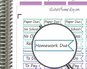 Homework Text Stickers - Etsy