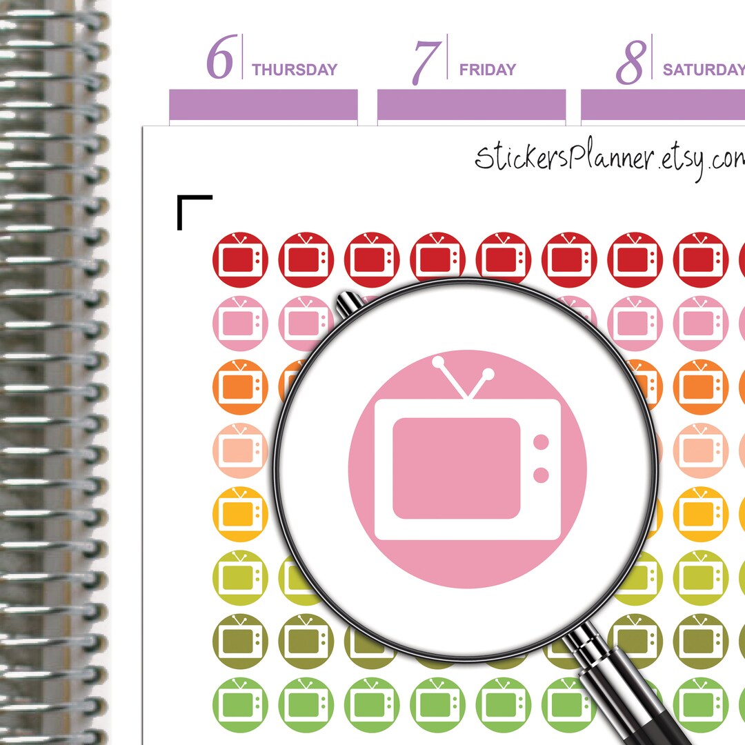 TV Planner Stickers Television Icons for Erin Condren Happy Planner ...