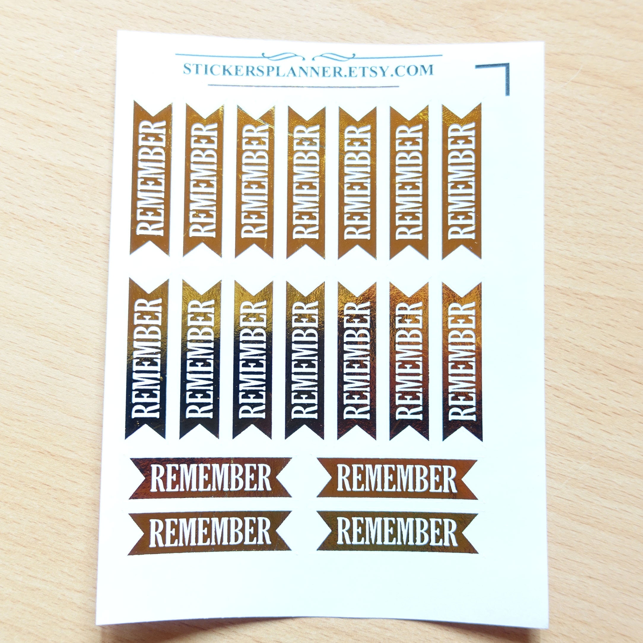 Foil Stickers Planner Foiled Remember Label Functional Planner Header ...