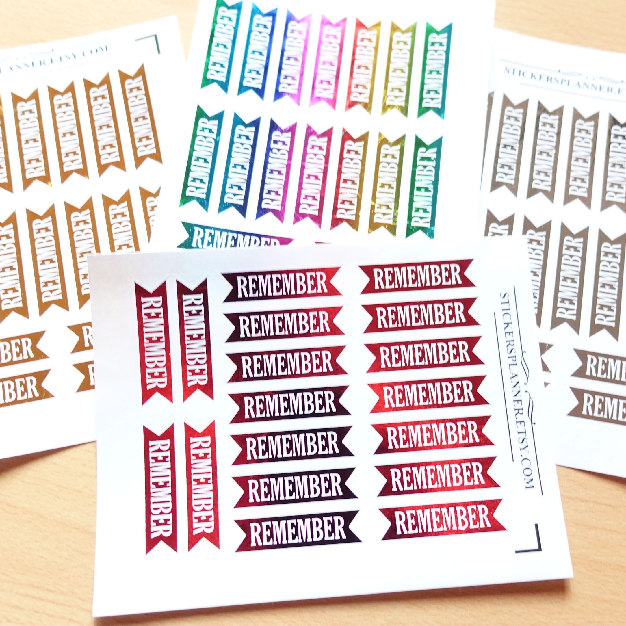 Foil Stickers Planner Foiled Remember Label Functional Planner Header ...
