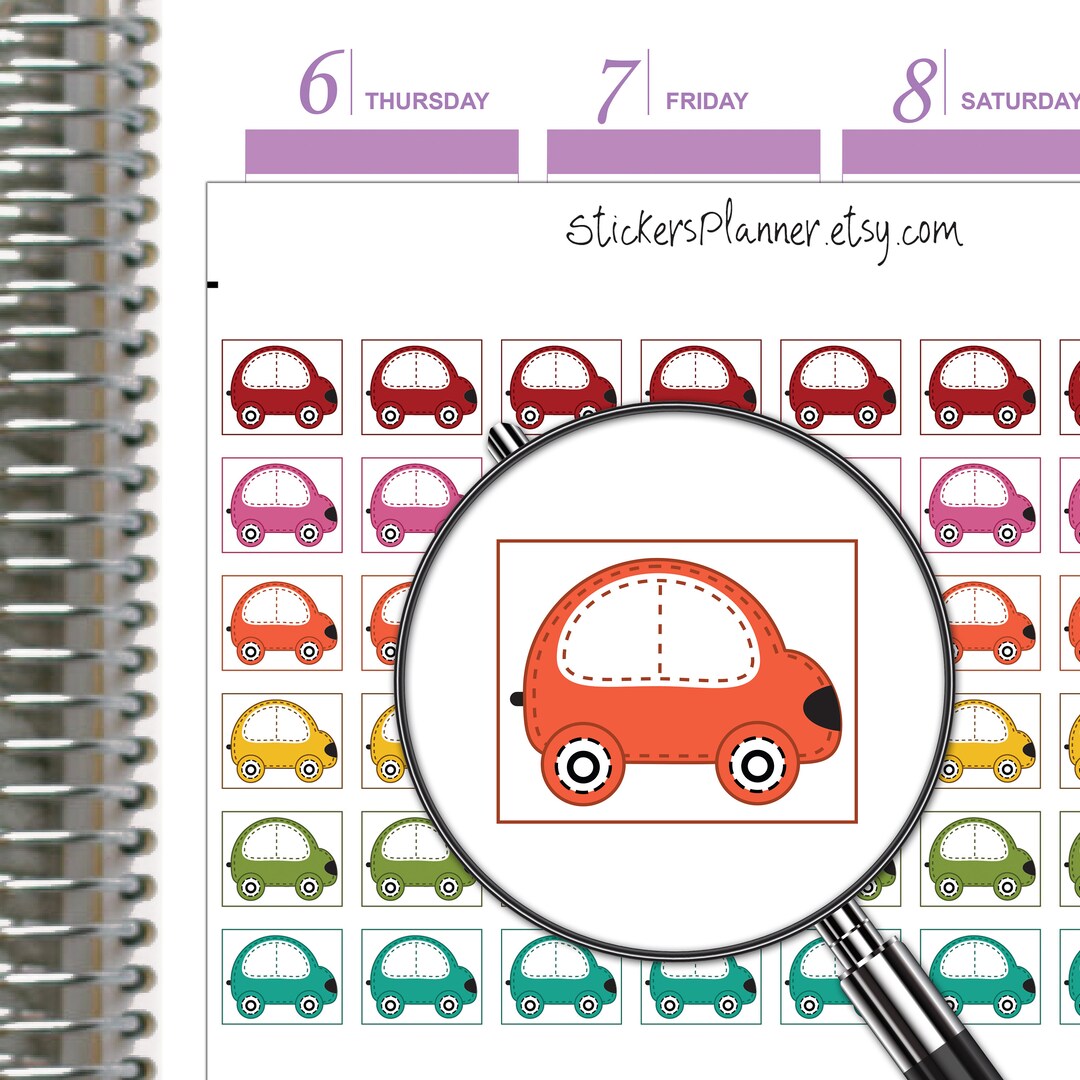Car Stickers Planner Icons Car Payment Erin Condren Happy Planner ...