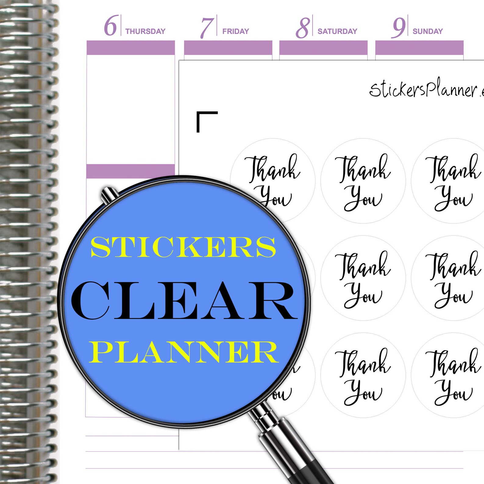 CLEAR Thank You Stickers Labels Round Circle Stickers Transparent ...