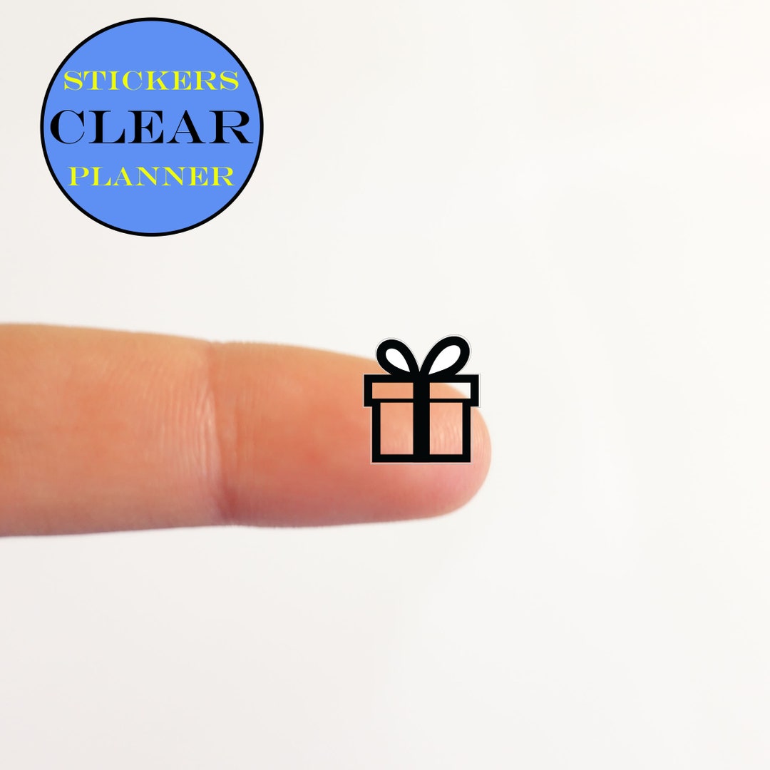 CLEAR Gift Planner Stickers Gift Box Birthday Transparent Erin Condren ...