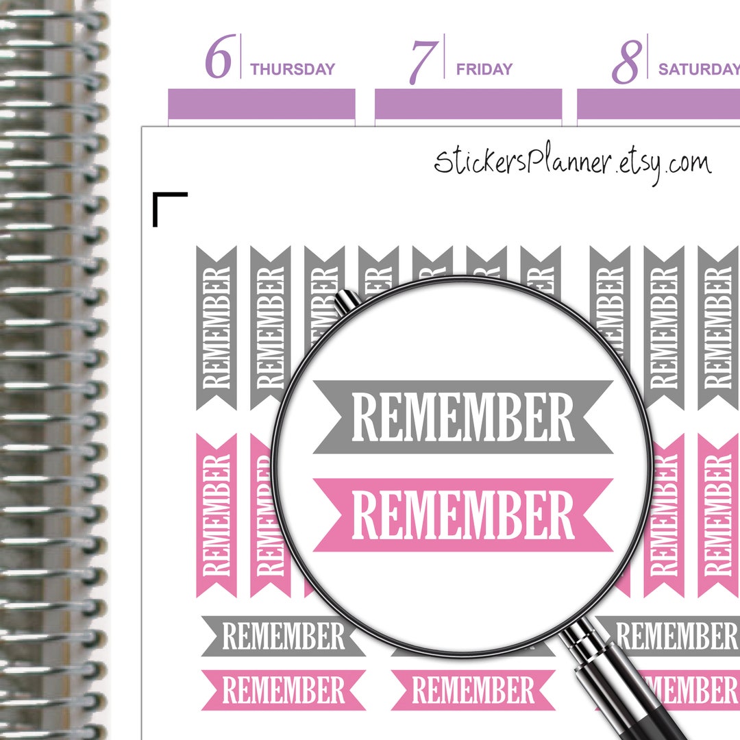 Remember Stickers Planner Functional Header Stickers Erin Condren Happy ...