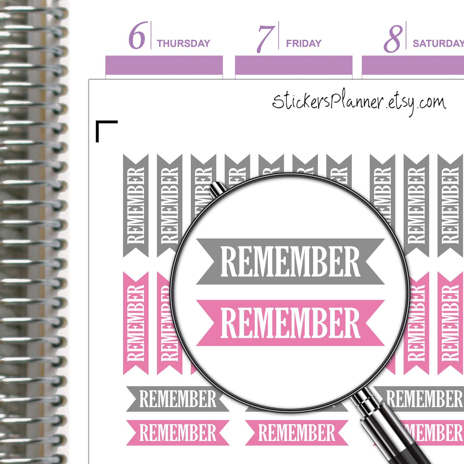 Remember Stickers Planner Functional Header Stickers Erin Condren Happy ...