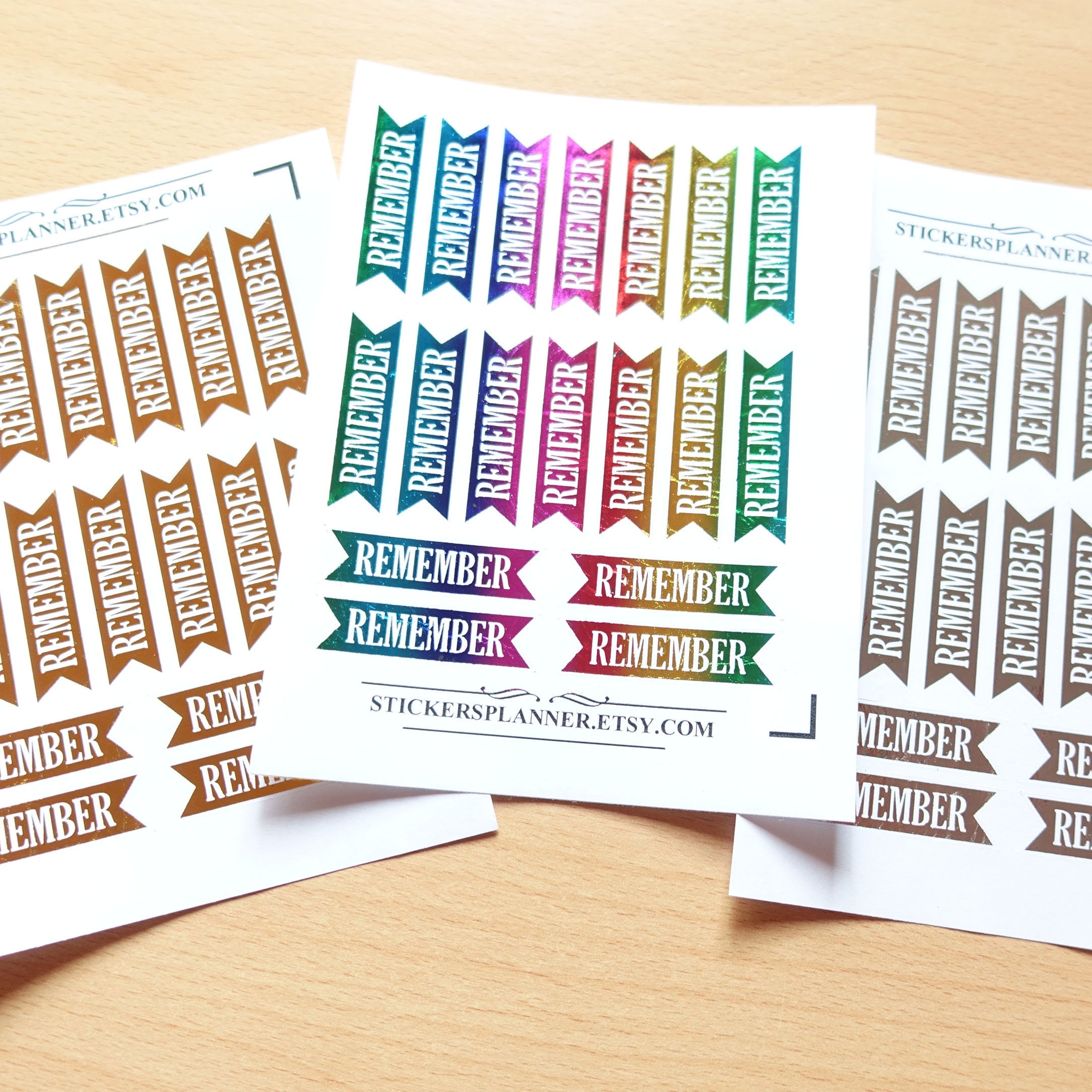 Foil Stickers Planner Foiled Remember Label Functional Planner Header ...
