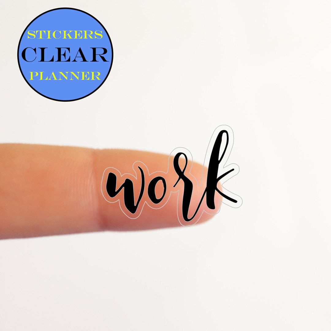 CLEAR Work Stickers Planner Word Transparent Text Stickers Erin Condren ...