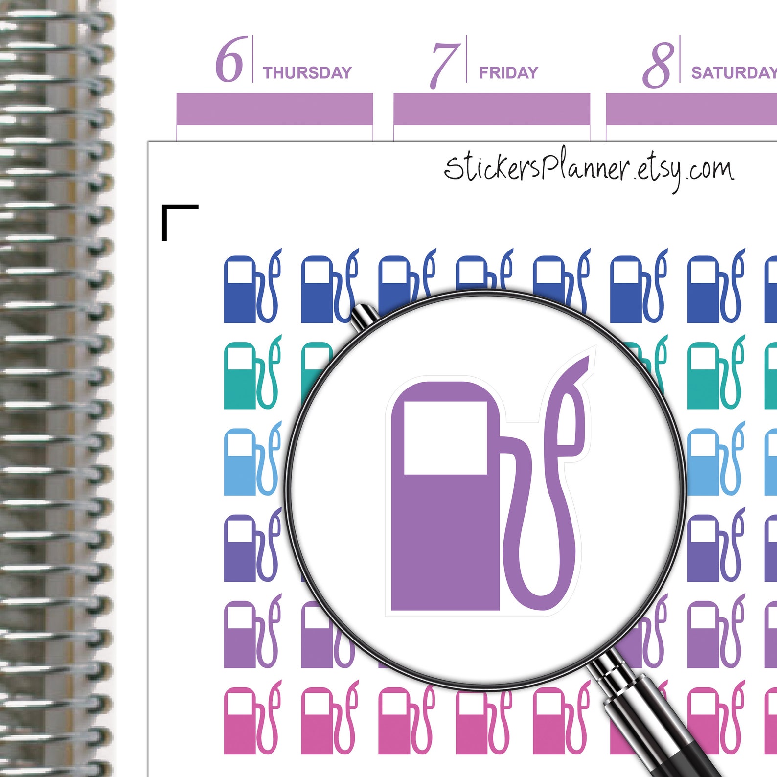 Fuelling Filling Gas Station Planner Stickers for Erin Condren - Etsy