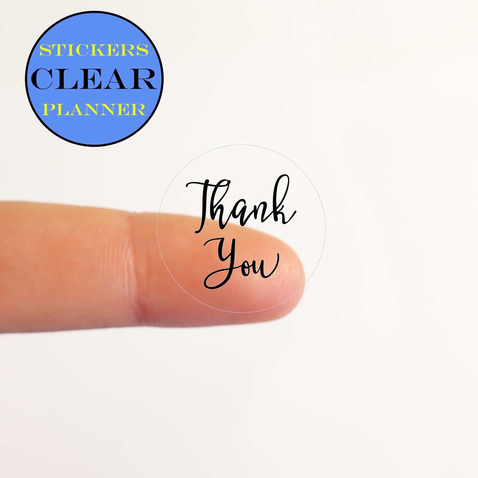 CLEAR Thank You Stickers Labels Round Circle Stickers Transparent ...