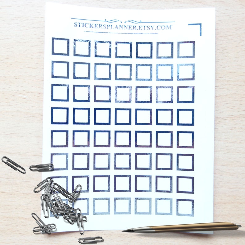 Foil Check Boxes Box Checklist Planner Stickers Foiled Mini Square ...