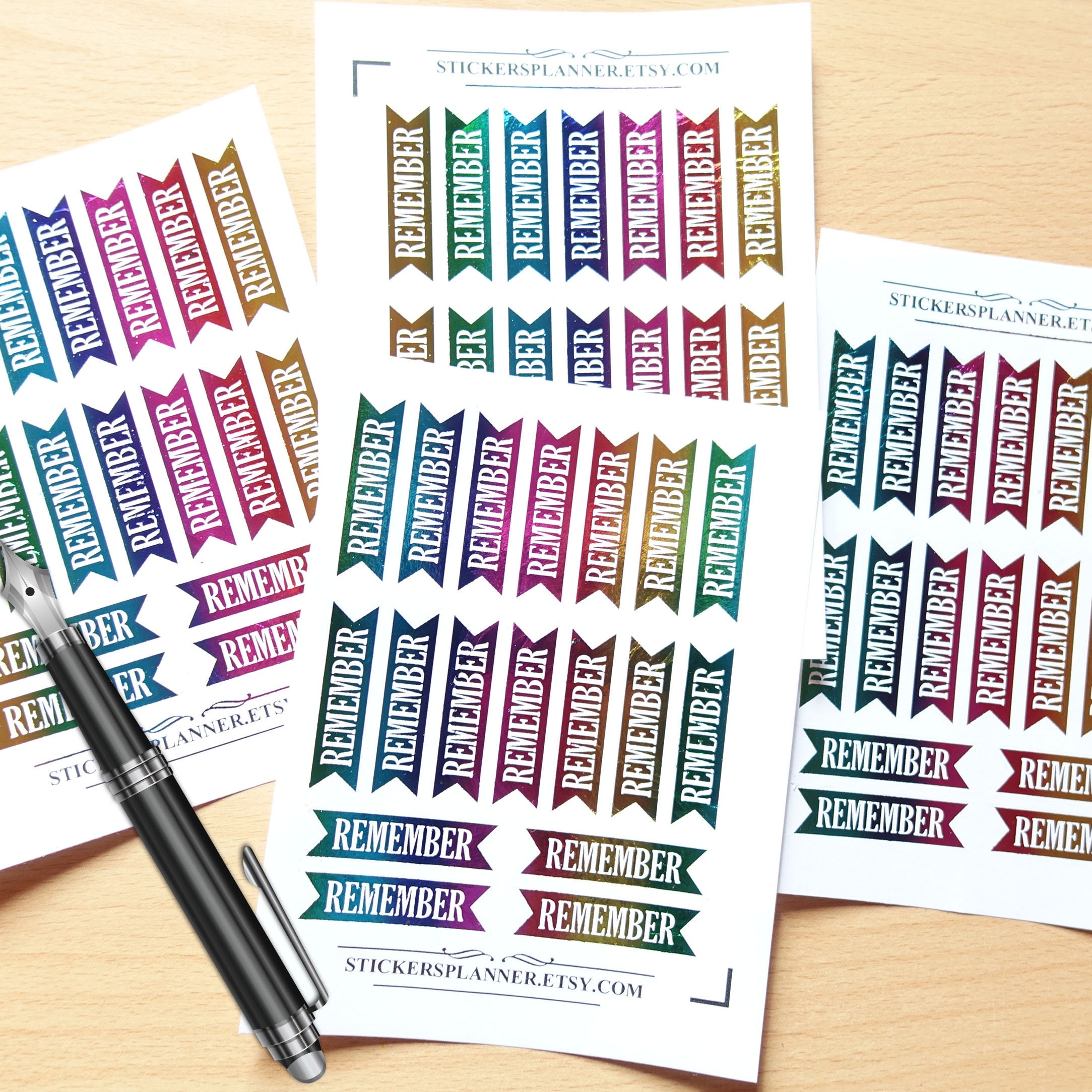 Foil Stickers Planner Foiled Remember Label Functional Planner Header ...