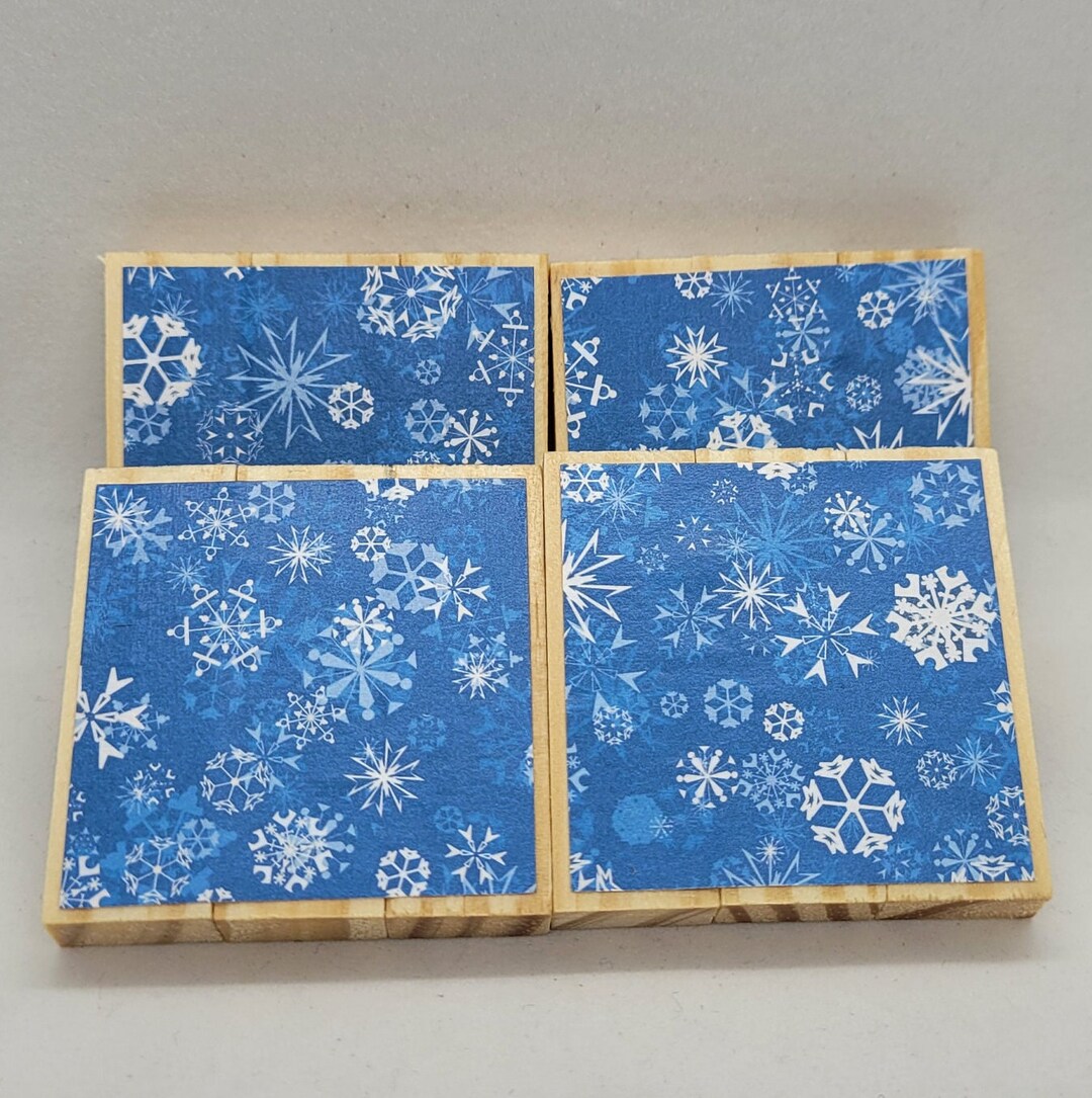 Snowflake Wooden Block Magnets, Fridge Magnets - Etsy