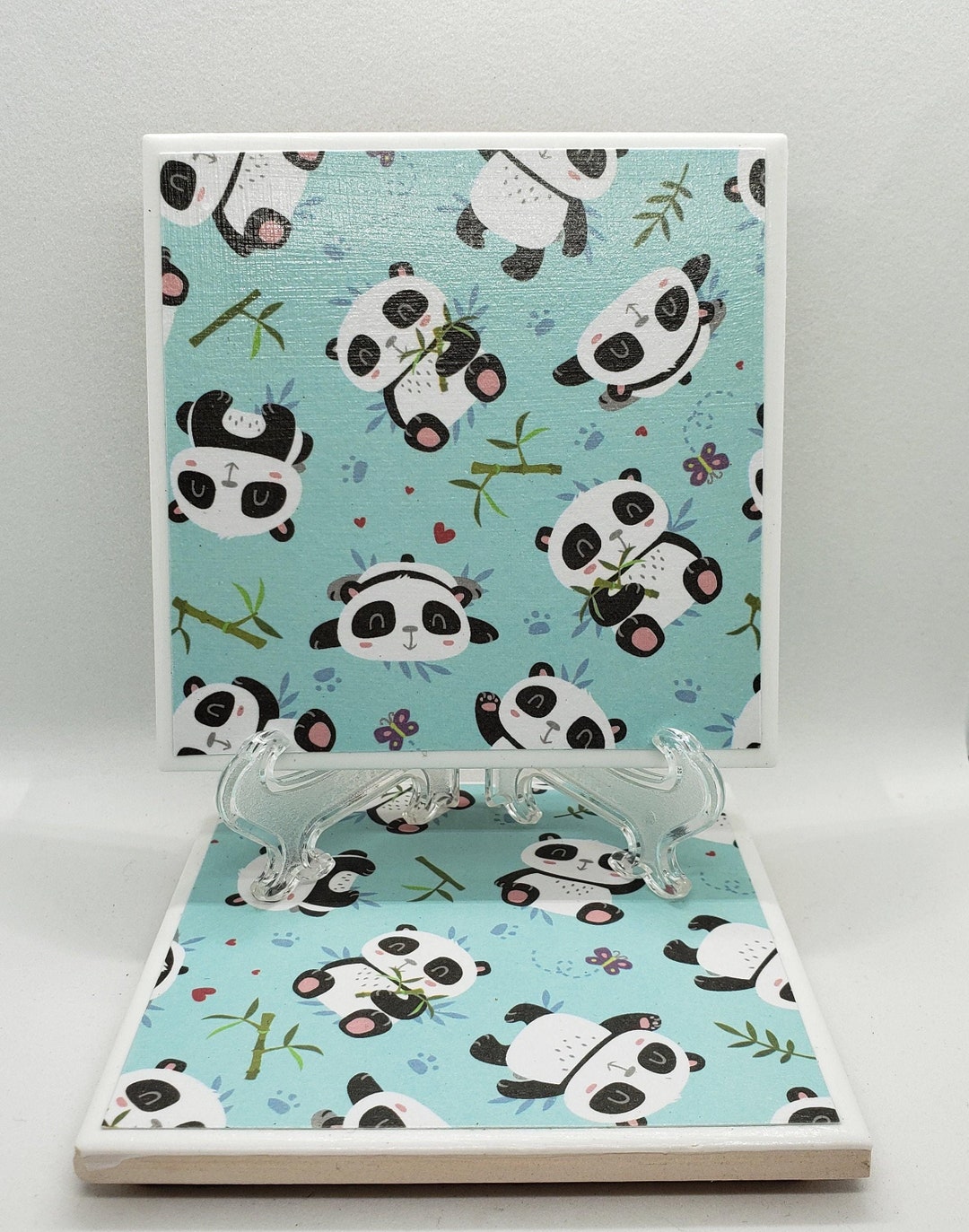 Panda Bear Ceramic Tile Coasters - Etsy