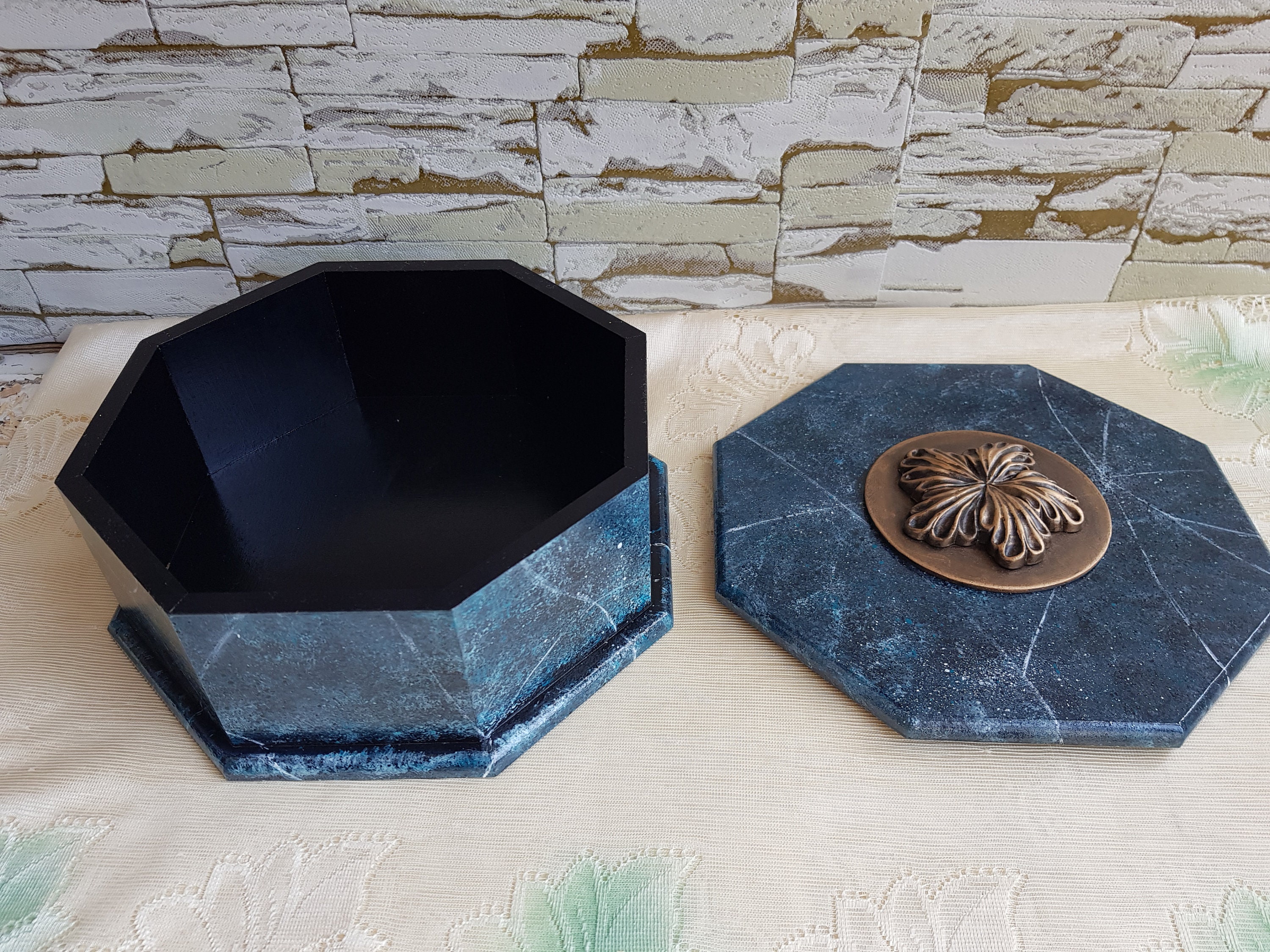 Wooden box Stone box Mother's day Box for jewelry Storage | Etsy