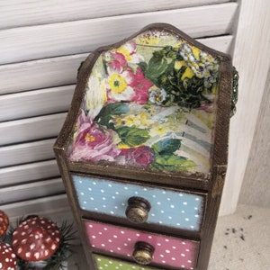 Mini Chest of Drawers Wooden Jewelry Box Storage Box Jewelry Box Gift ...