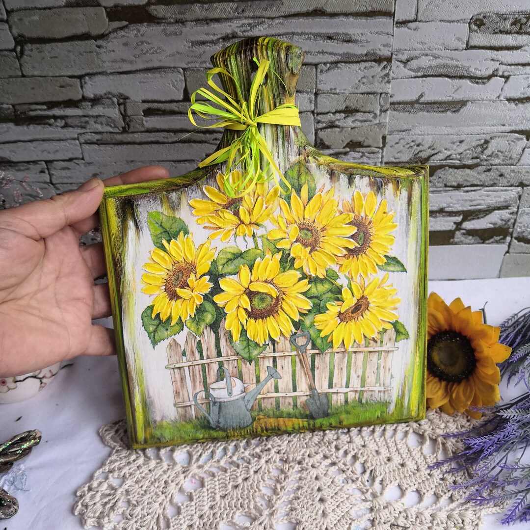 Chopping Board Sunflower Board for Kitchen Wooden Board Mother's Day ...