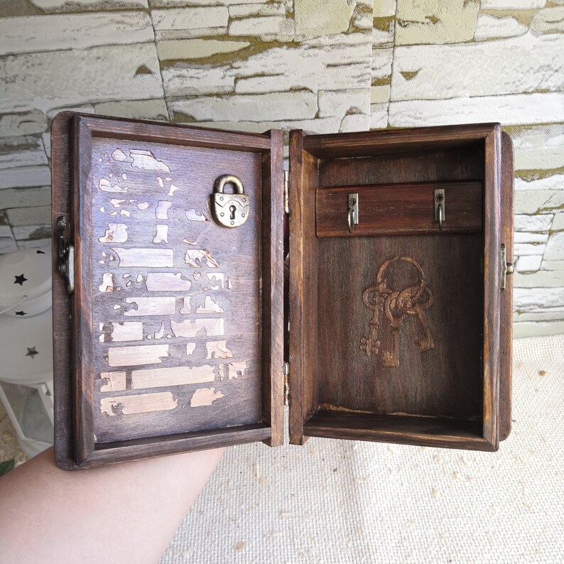 Antique Key Holder Wooden Book Store Key Holder Vintage Key - Etsy