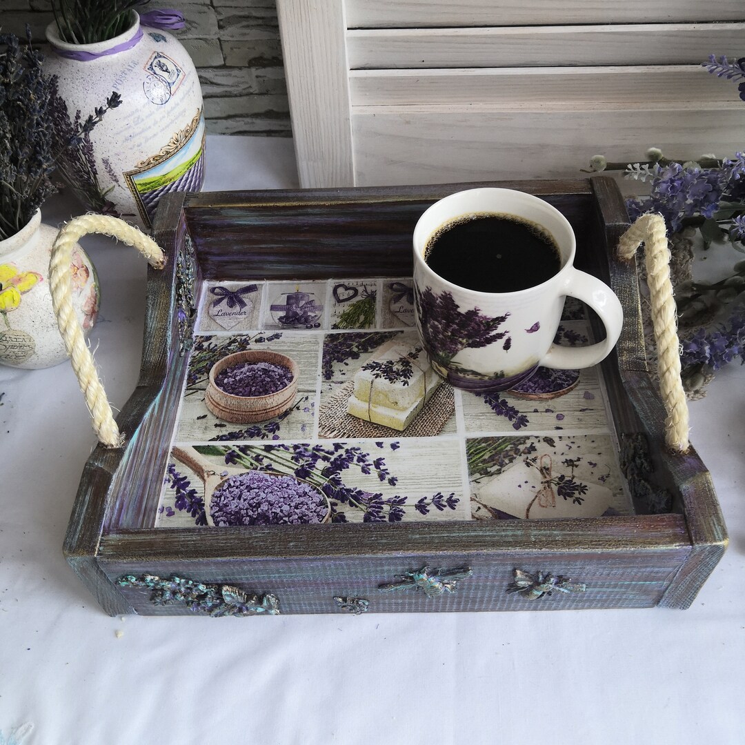Kitchen Tray Lavender Serving Tray Tray Mother's Day Serving Tray ...