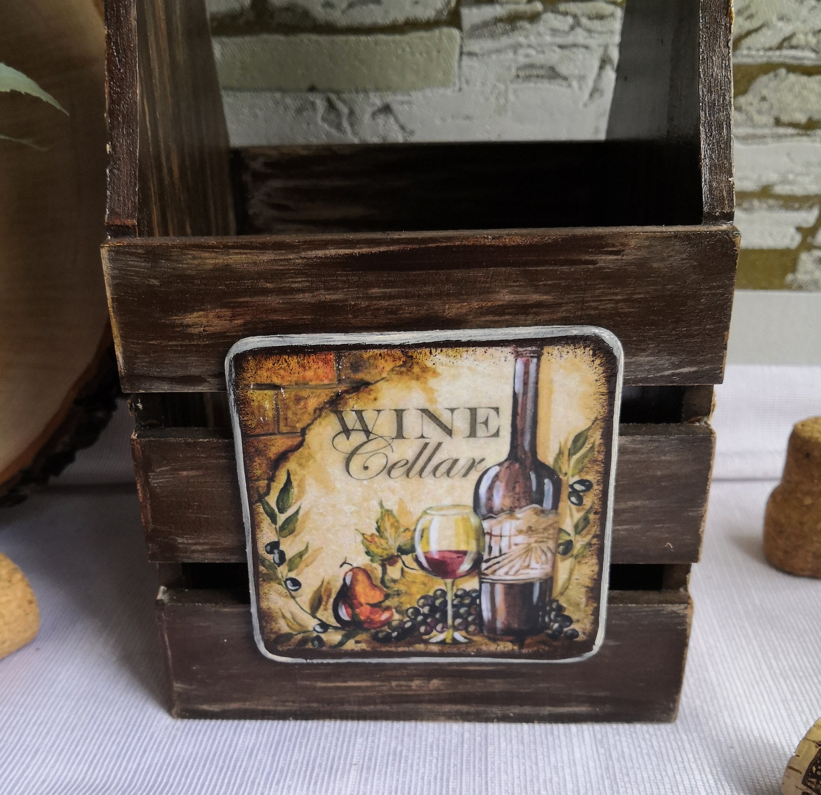 Wine box Wooden box Storage box Handmade Box Decoupage A nice | Etsy