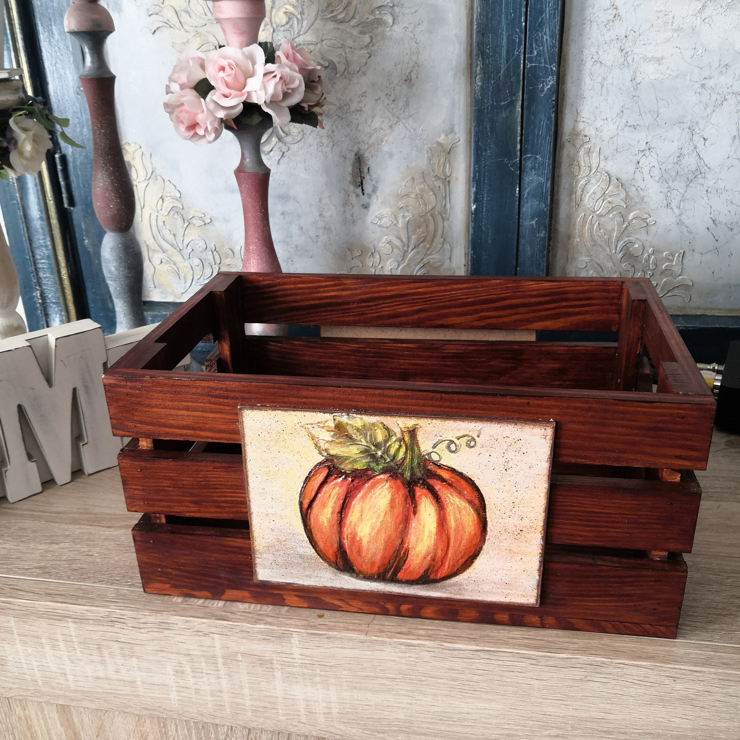 Kitchen Drawer Wooden Vegetable Fruit Box Storage Box Handmade Decor ...