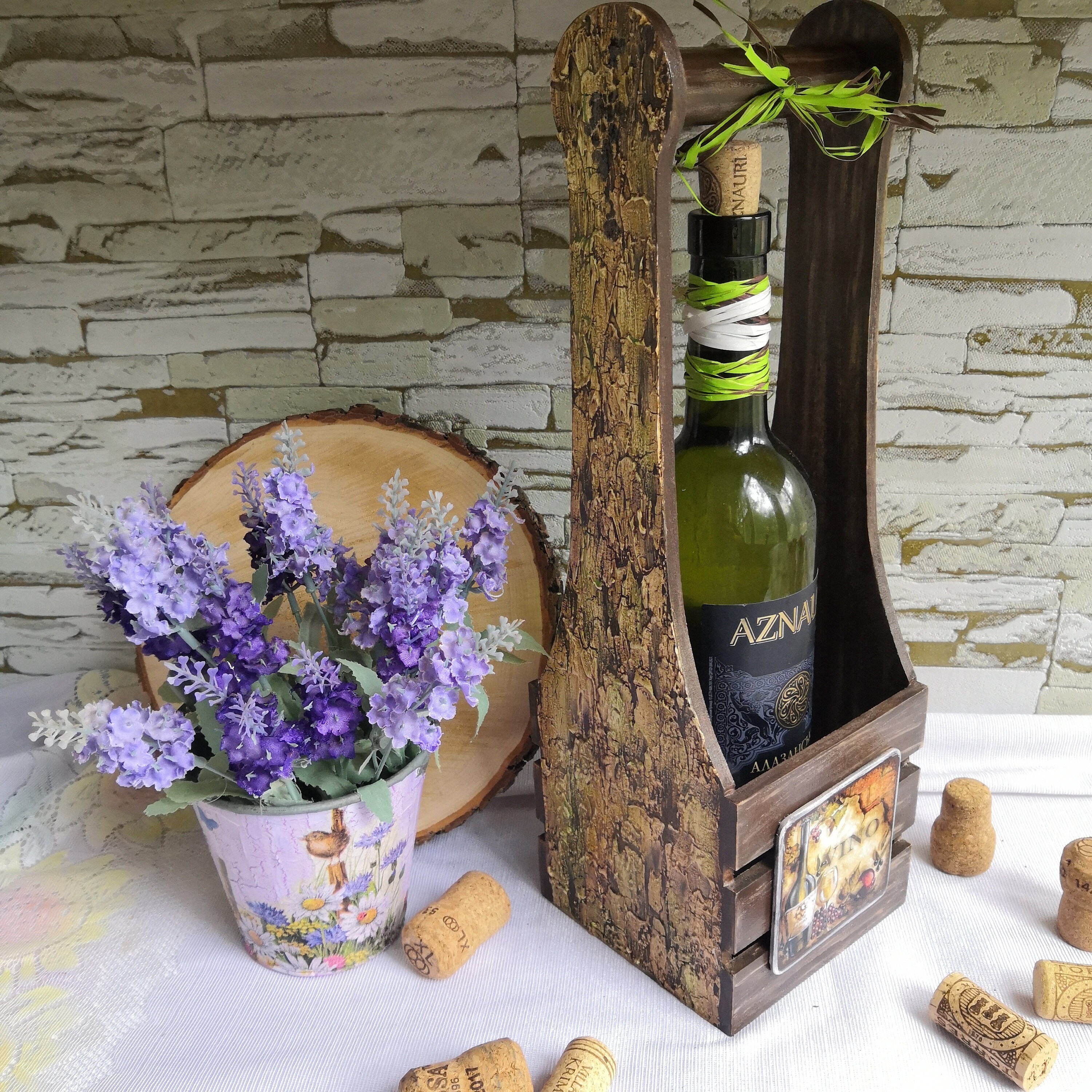 Wine box Wooden box Storage box Handmade Box Decoupage A nice | Etsy