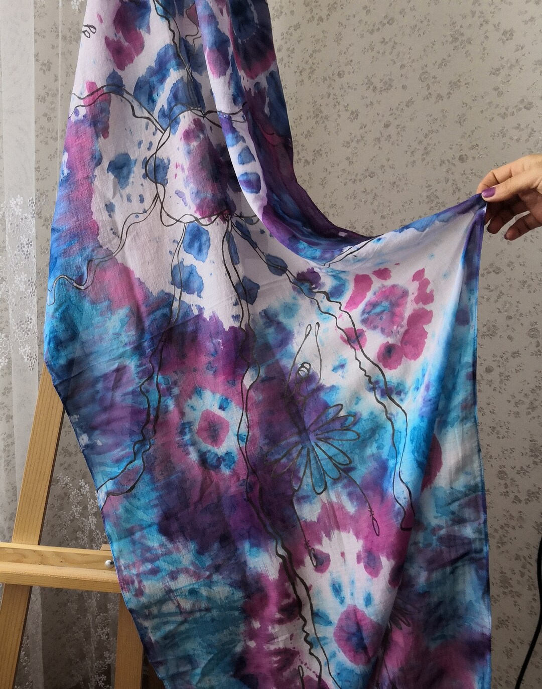 Silkcotton Scarf Ballerina Scarf Ballet Dancer Scarf Shibori Scarf ...