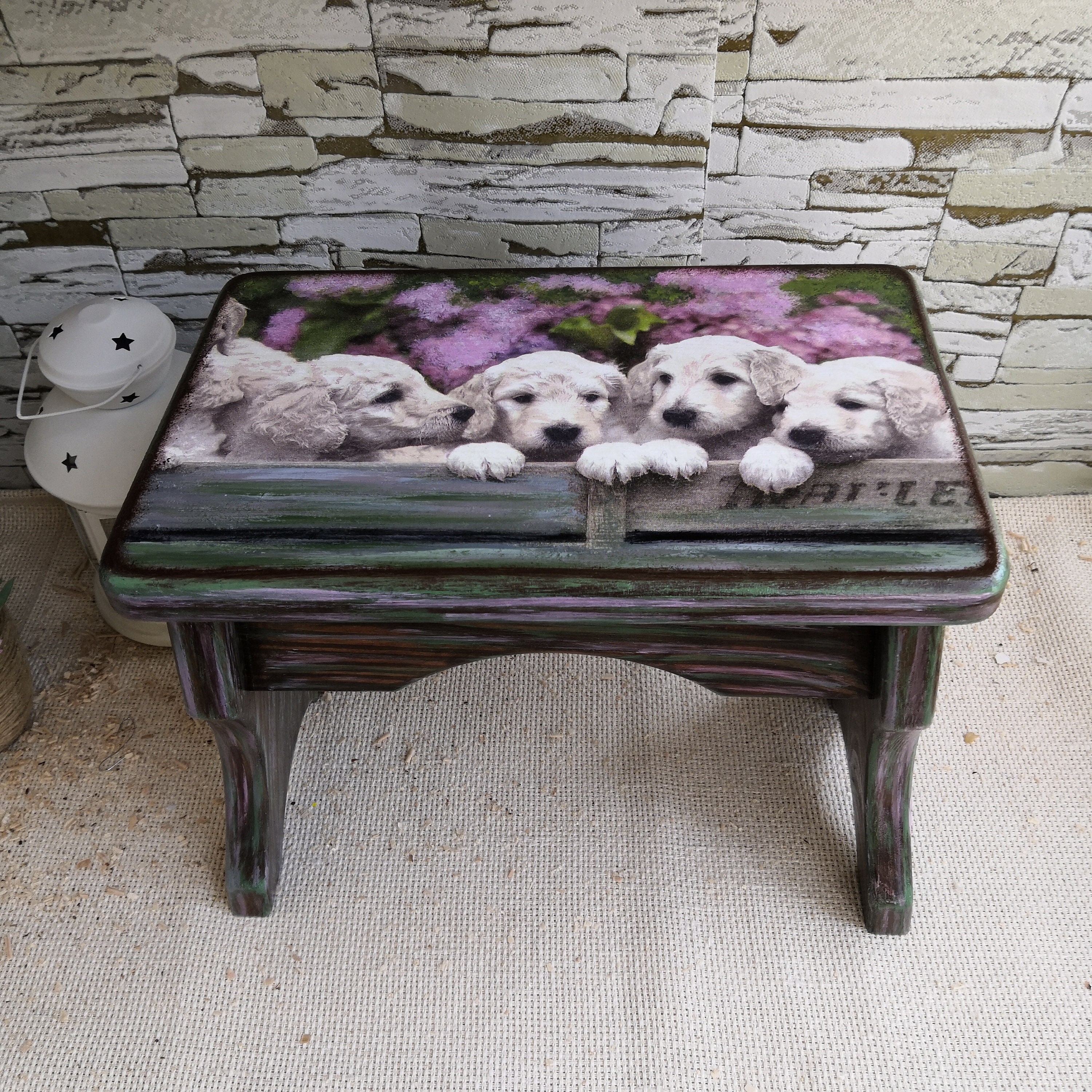 Kids Step Stool Kitchen Plant Stand Stool Children Dogs Wooden Stool ...
