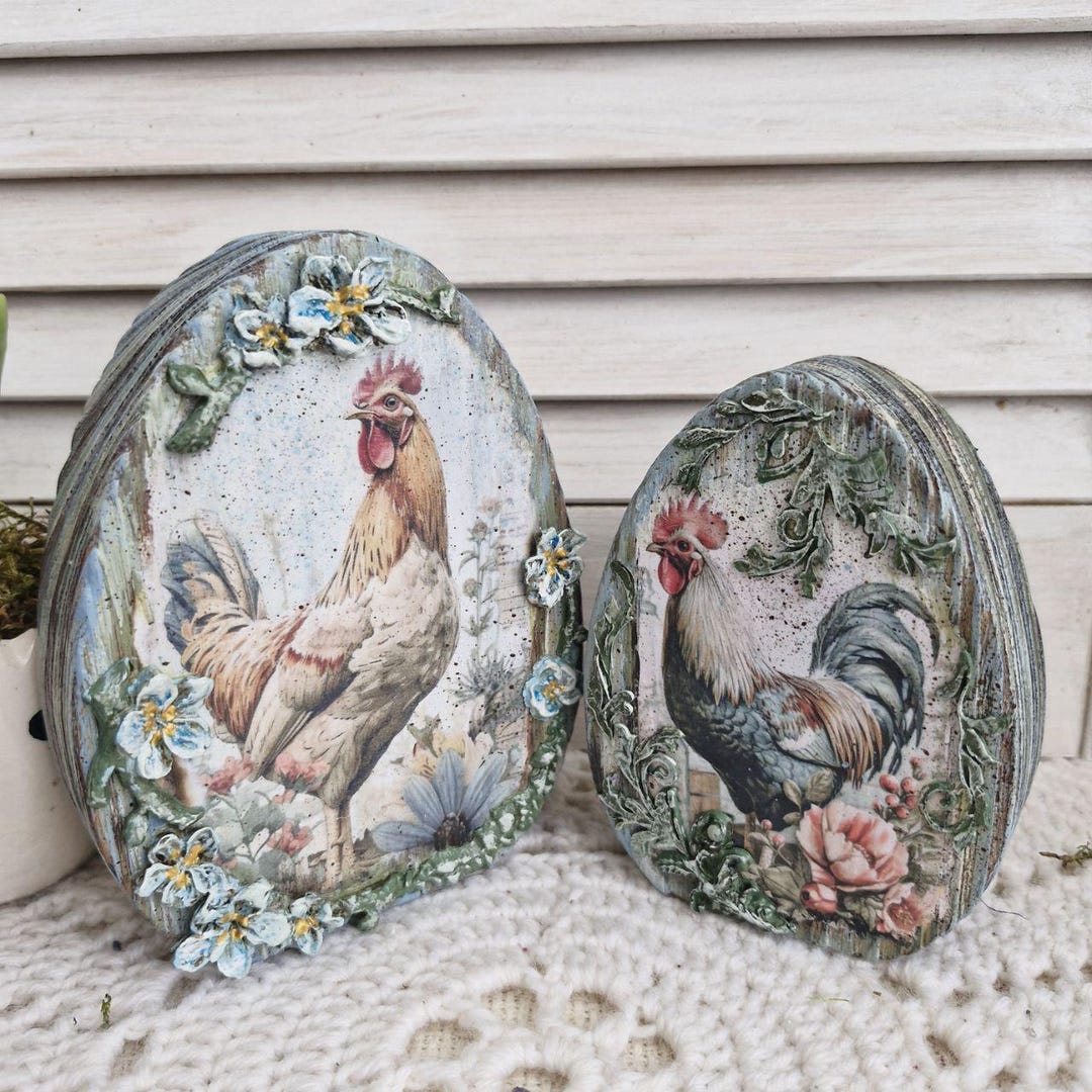 Easter Egg Easter Rooster Chicken Easter Gift Vintage Egg Easter Decor ...