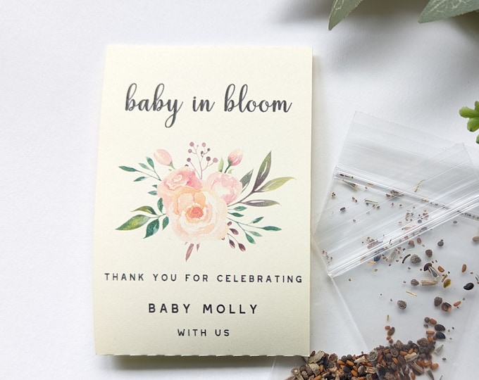 Baby in Bloom, Seed Packets, Custom, Wildflower Seeds Included ...