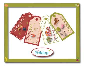 Party Animals Farm Party Do It Yourself Printable Gift Tags - Etsy