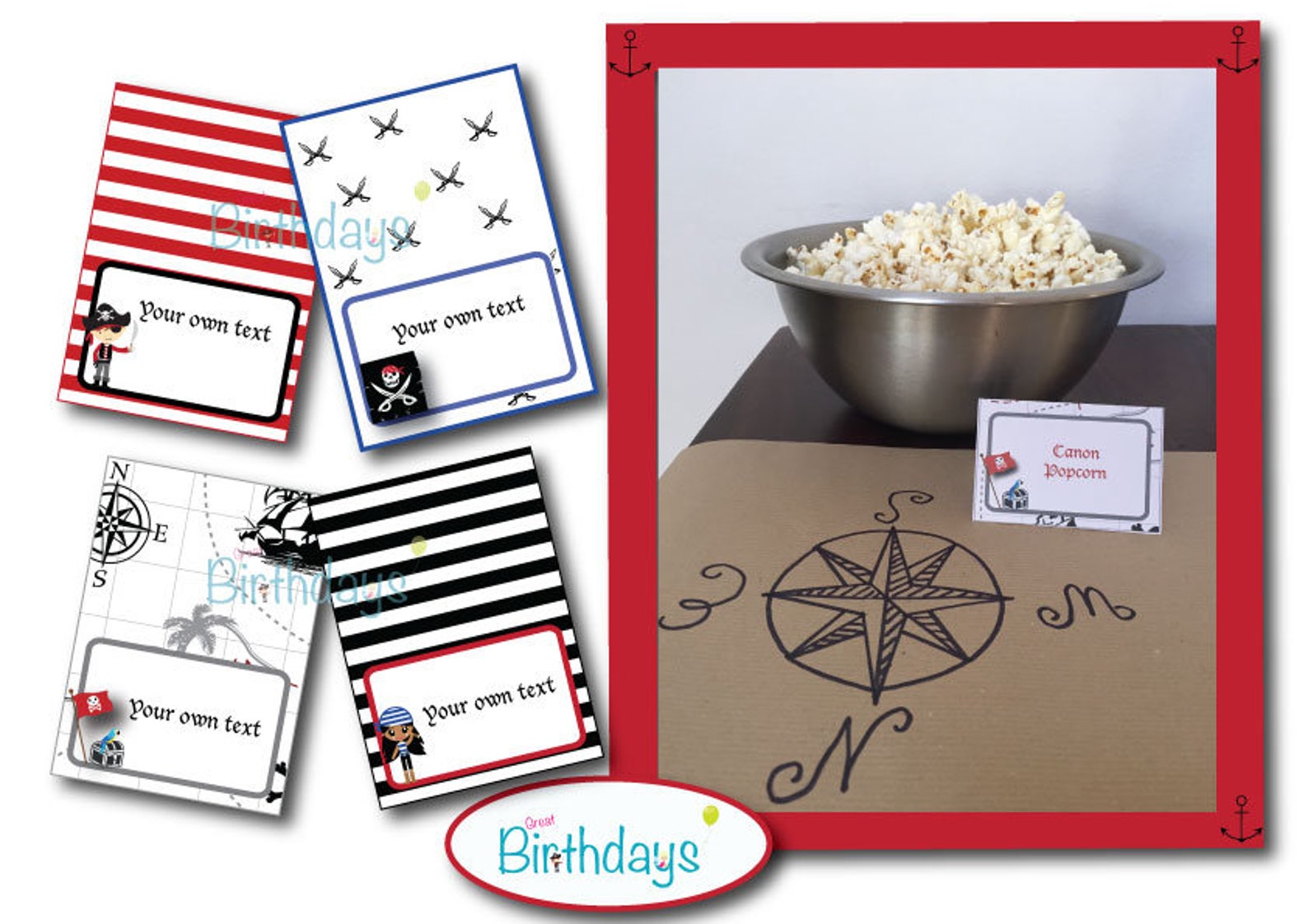 Pirate Printable Customizable Food Labels - Etsy