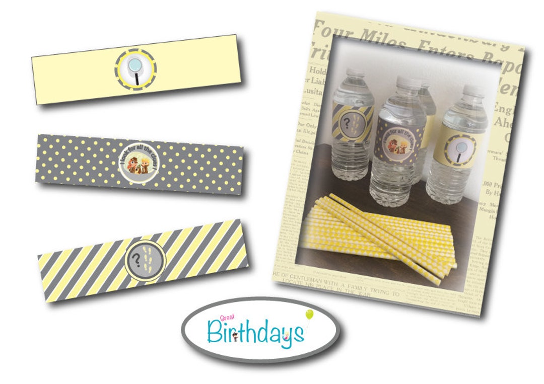 Detective Party Printable Water-bottle Labels - Etsy
