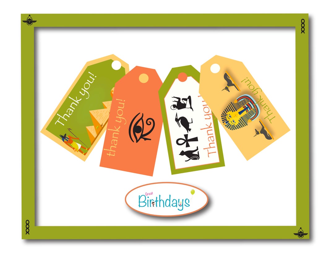 Ancient Egypt Printable Favor Tags - Etsy