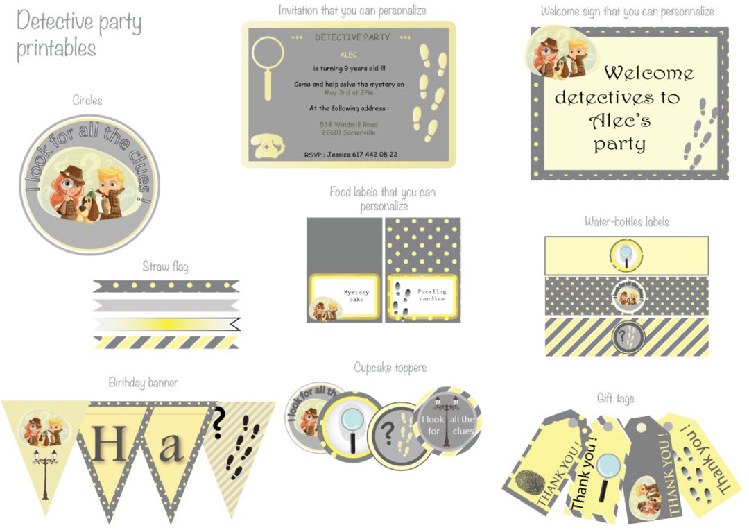Printable Detective Party Kit - Etsy