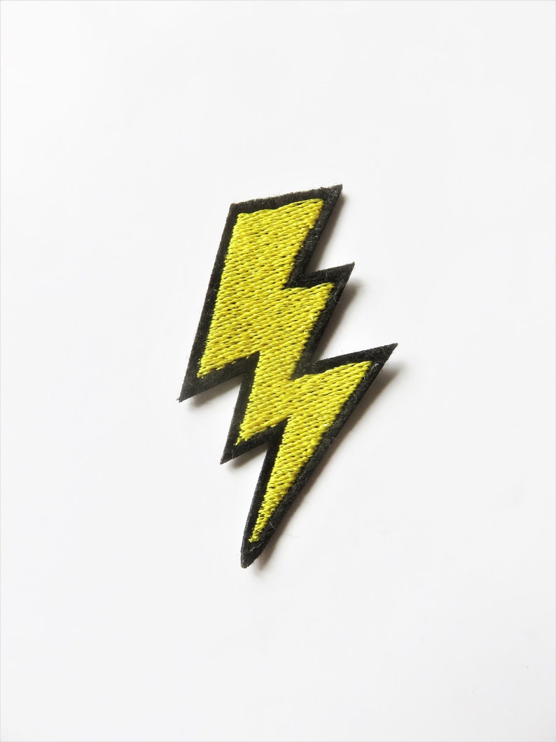 Patch écusson thermocollant brodé éclair bulle arc en | Etsy